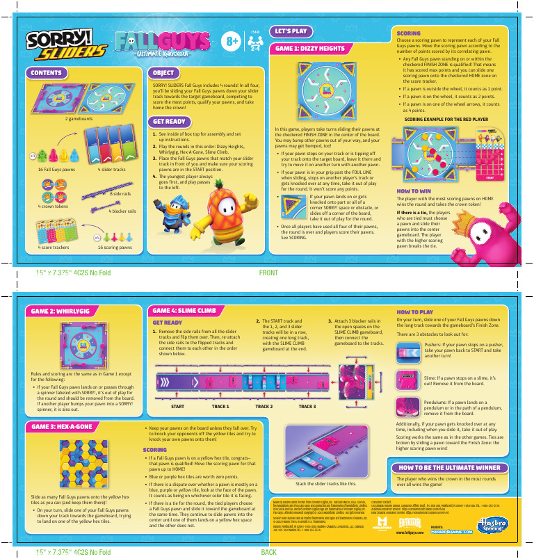 F5440 en Us Sorry Sliders Fall Guys Ultimate Knockout Board Game For ...