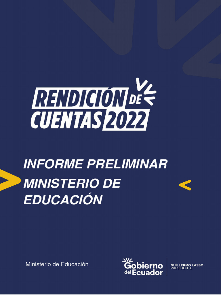 Informe Narrativo Rendicion Cuentas MINEDUC 2022 Preliminar | PDF | Ministerio (Departamento de ...