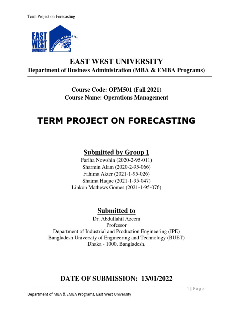Group 1 | PDF | Forecasting | Applied Mathematics