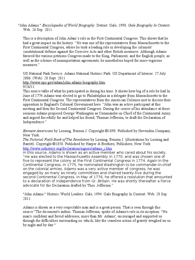 John Adams | PDF | Continental Congress | United States Declaration Of ...