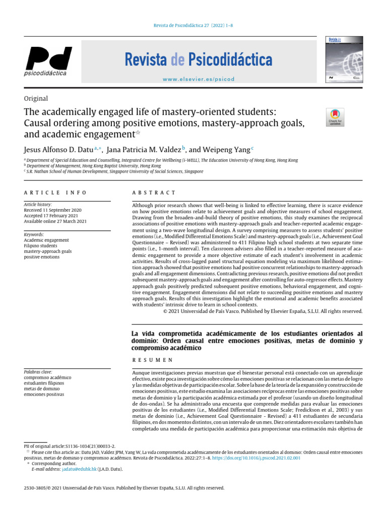 Emociones Investigacion Pdf Emotions Goal