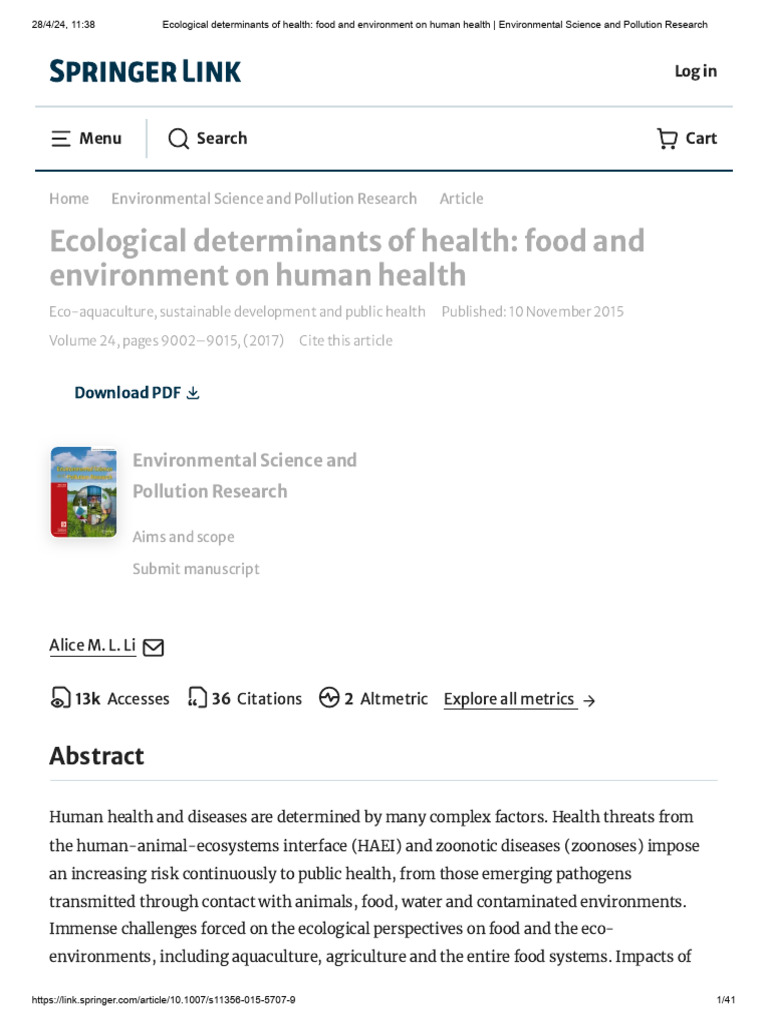Ecological Health Determinants Explained | PDF | Ecology | Ecosystem