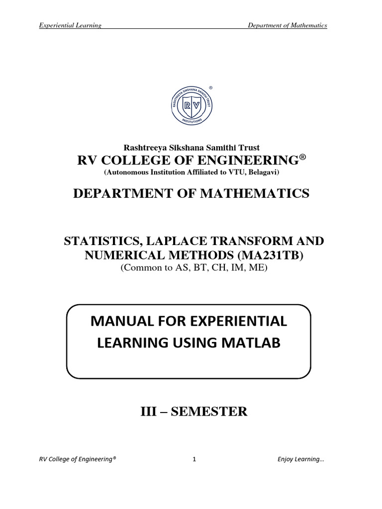 Matlab Manual Pdf Laplace Transform Electrical Network 