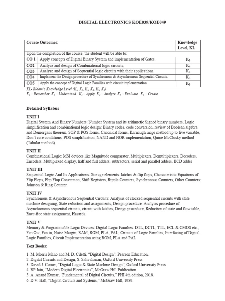 Digital Elecronics | PDF | Digital Electronics | Logic Gate