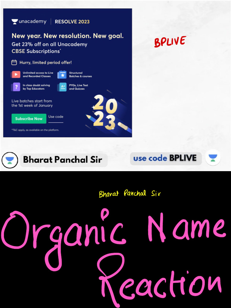 Organic Name Reaction With Trick by Bharat Panchal Sir | PDF | Chemical ...