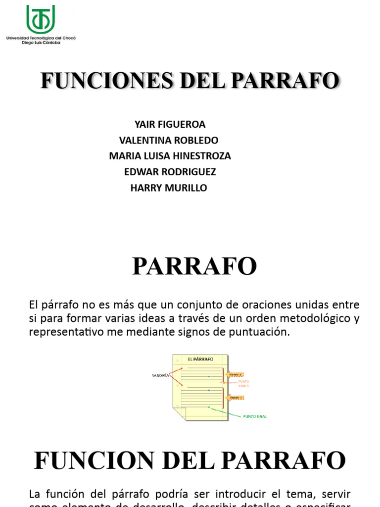 Funciones y Tipos de Párrafos | PDF | Párrafo