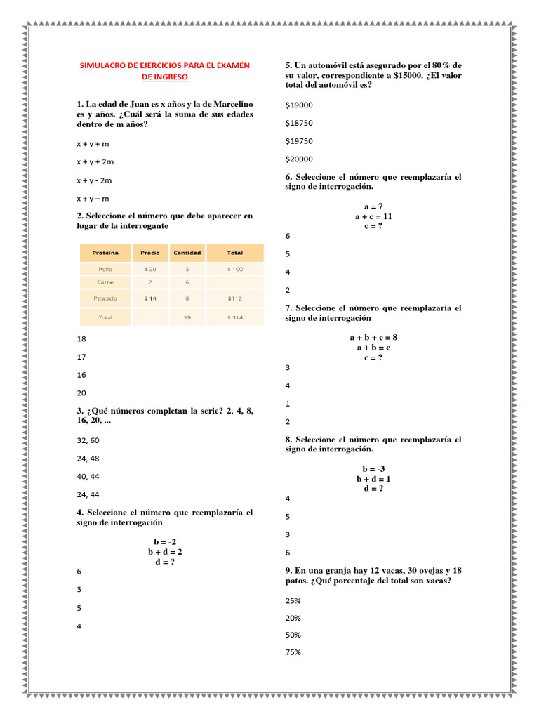 Senescyt SIMULACRO DE EJERCICIOS PARA EL EXAMEN DE INGRESO2024 | PDF | Domesticación | Etnobiología