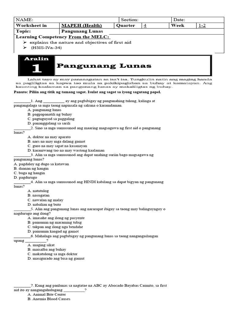 Healthweek1 2q4 | PDF