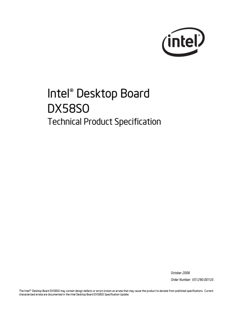 Intel DX58SO Manual | PDF | Bios | Usb