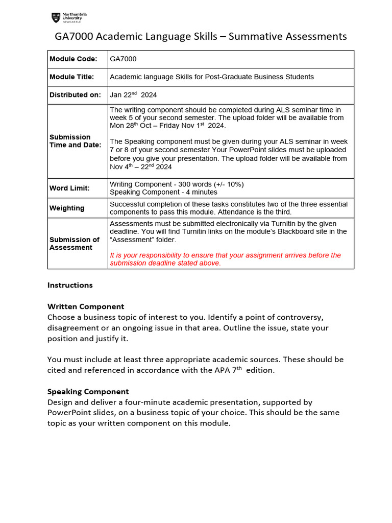 GA7000 Academic Language Skills Guide | PDF | Turnitin | Accuracy And ...