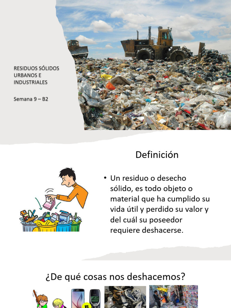 Semana 1 B2 Origen y Clasificación Residuos Sólidos (1) | PDF | Vertedero | Residuos