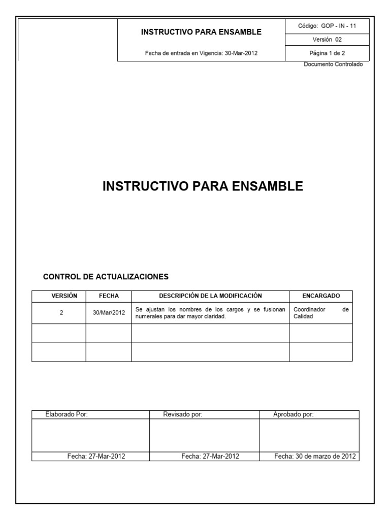 GOP-IN-11 Instructivo para Ensamble V2 | PDF