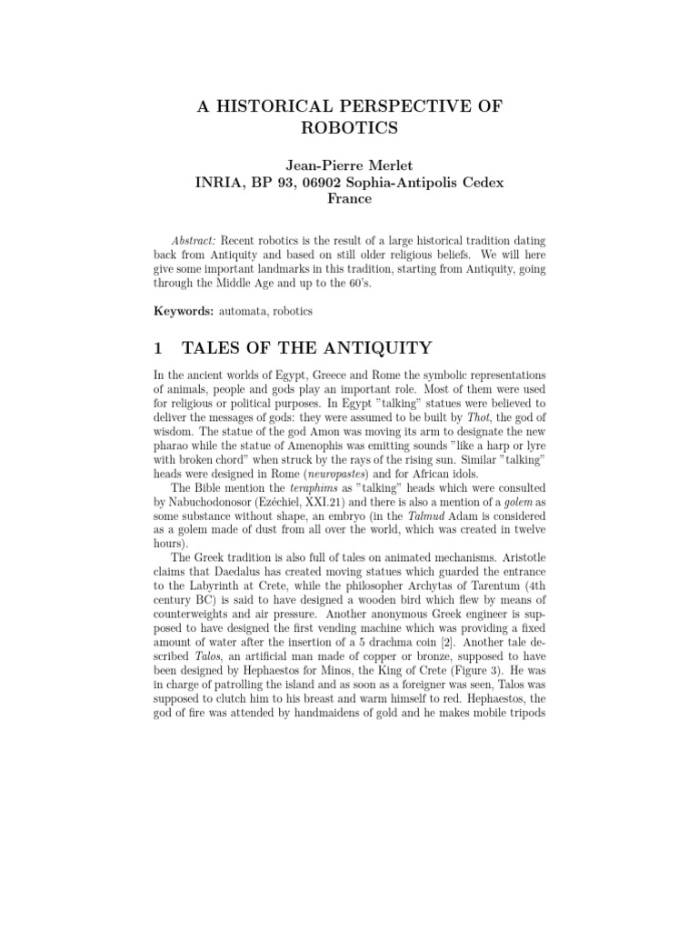 Historical Evolution of Robotics | PDF | Robot | Robotics