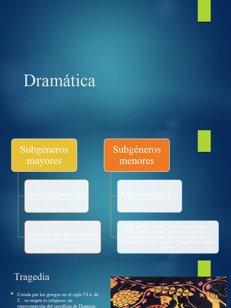 Dramática Subgeneros - Comedia y Drama | PDF | Comedia | Tragedia