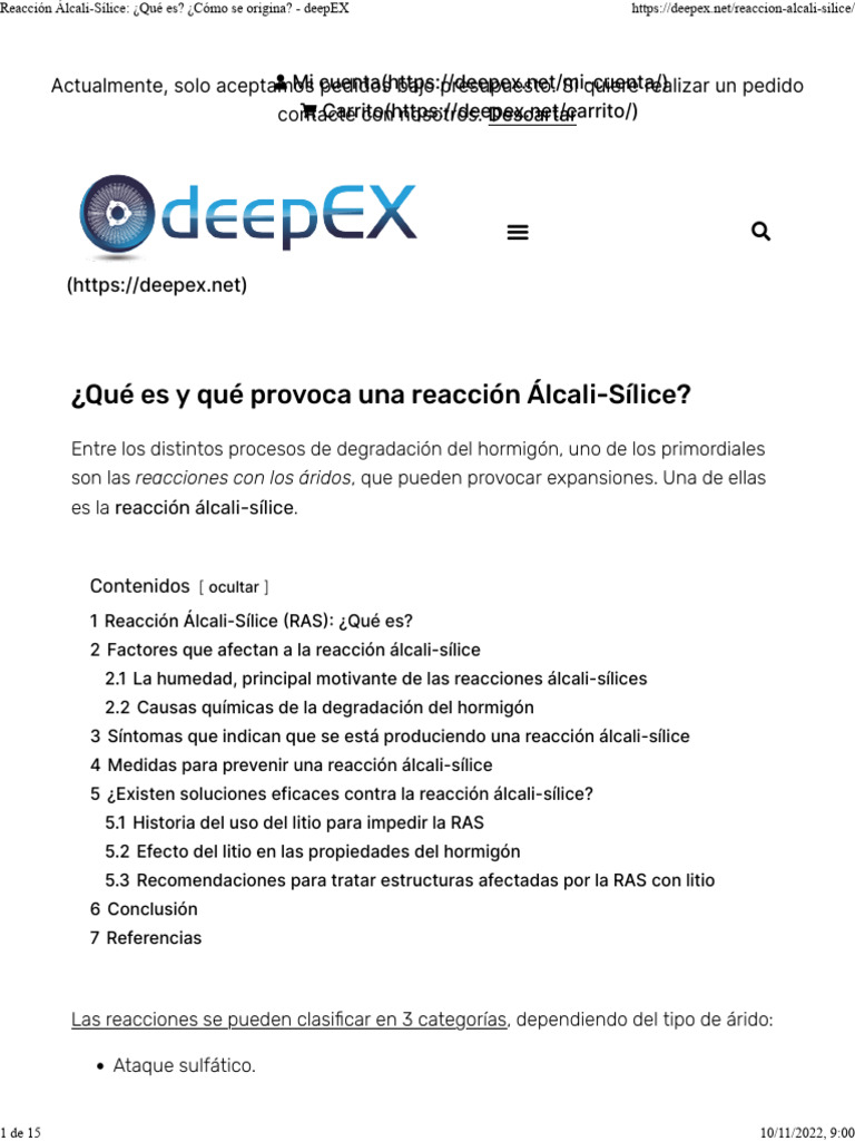 Articulo 8 (Qué Es y Qué Provoca Una Reacción Álcali-Sílice) | PDF ...
