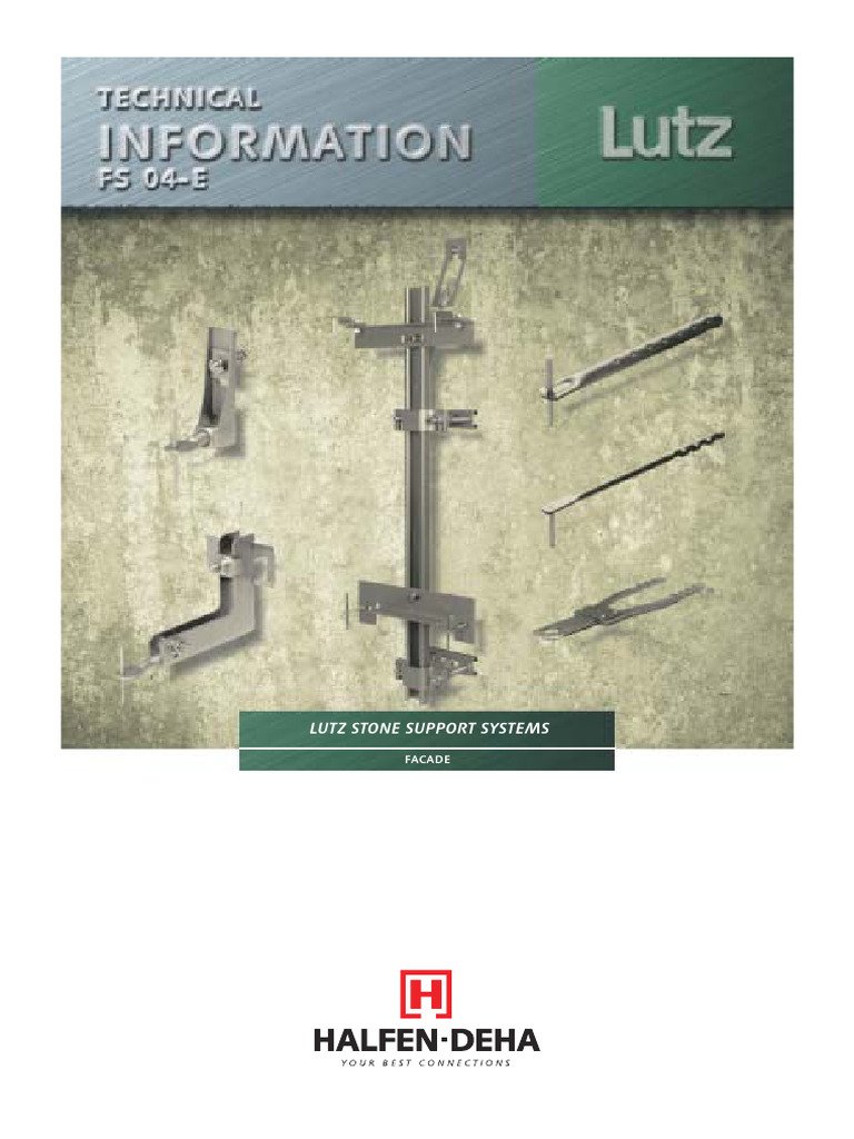 HALFEN-Lutz-cladding Supports | PDF | Anchor | Rock (Geology)
