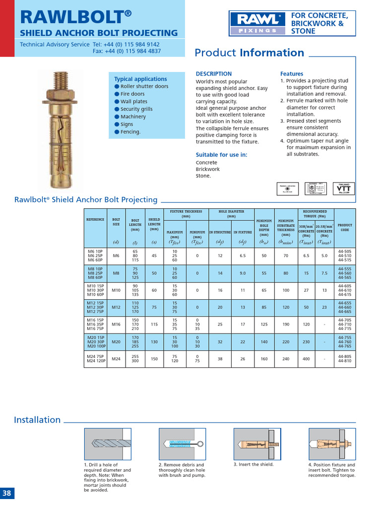 Rawlbolt Project | PDF | Screw | Building Engineering