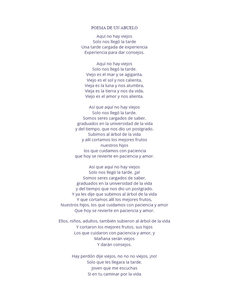 Poema de Un Abuelo | PDF