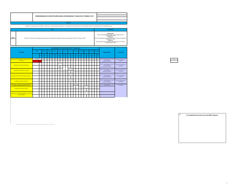 Cronograma de Capacitacion SG SST | PDF