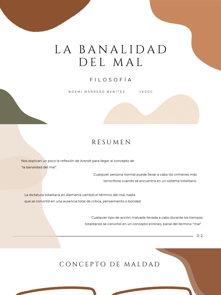 Banalidad del Mal en Filosofía de Arendt | PDF | Ciencias sociales