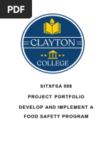 SITXFSA008 Food Safety Program Template | PDF | Hazard Analysis And ...