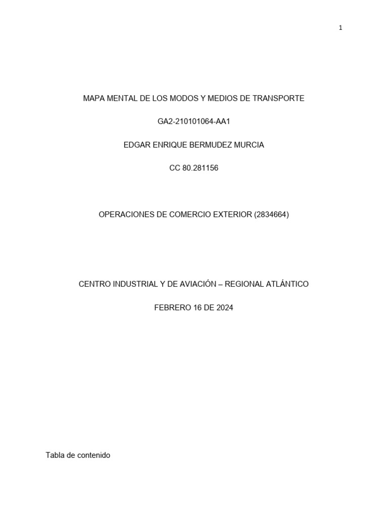 Ga2 210101064 Aa1 | PDF | Transporte | El comercio internacional