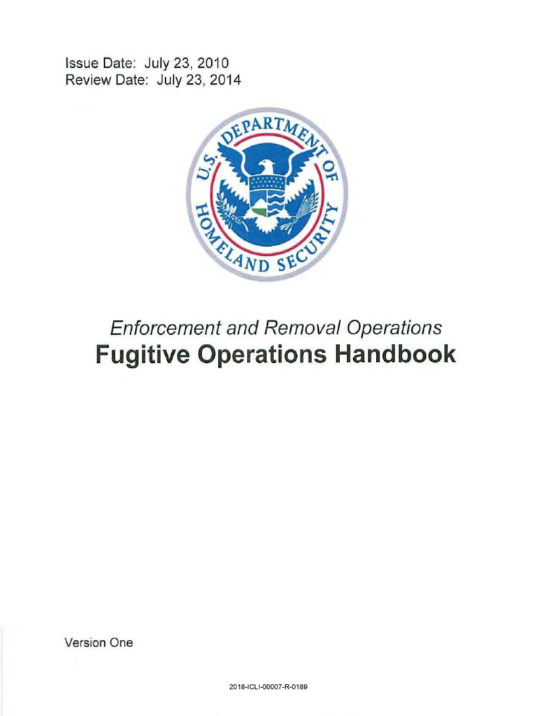 Fugitive Operations Manual 2014 | PDF | U.S. Immigration And Customs ...