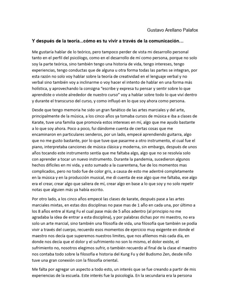 Reflexion Final | PDF | Comunicación | Terapia Gestalt