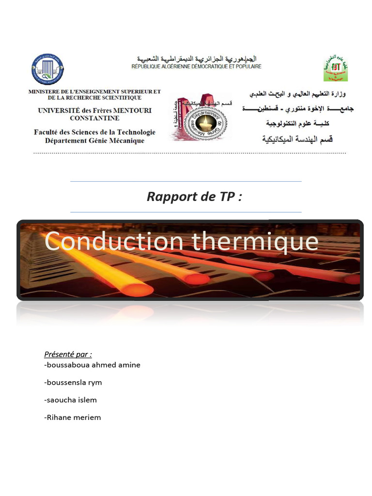 TP Conduction | PDF | Transfert thermique | Conduction thermique
