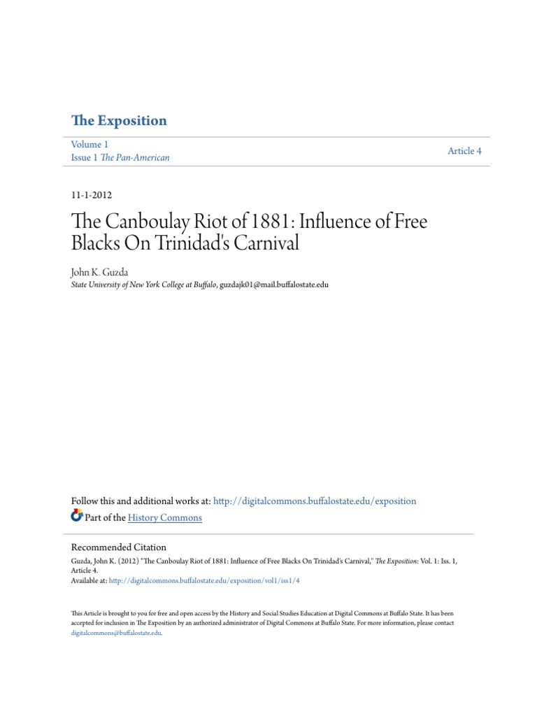 The Canboulay Riot of 1881_ Influence of Free Blacks on Trinidads ...