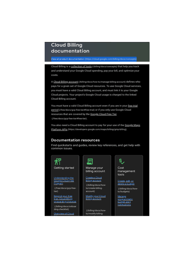 Cloud Billing Documentation | PDF | Cloud Computing | Invoice