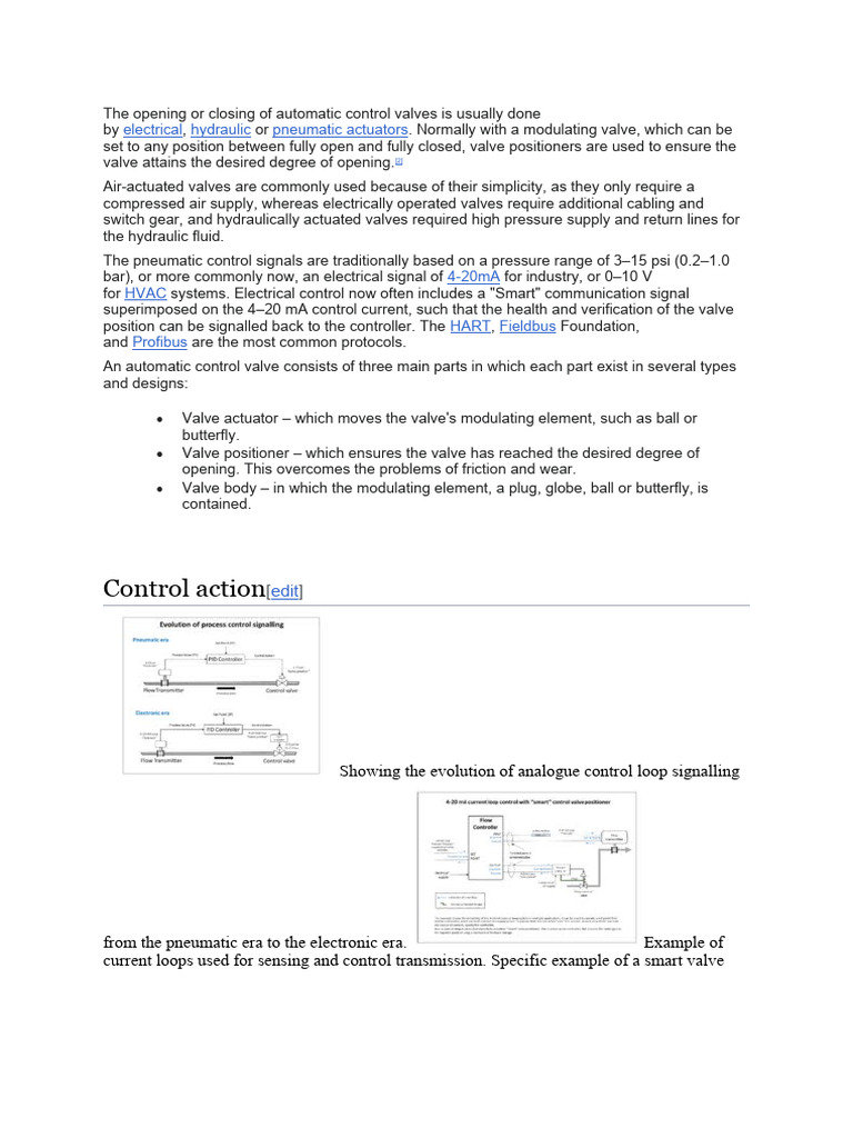 Automatic Control Valve Positioning Systems | PDF | Equipment | Gas ...