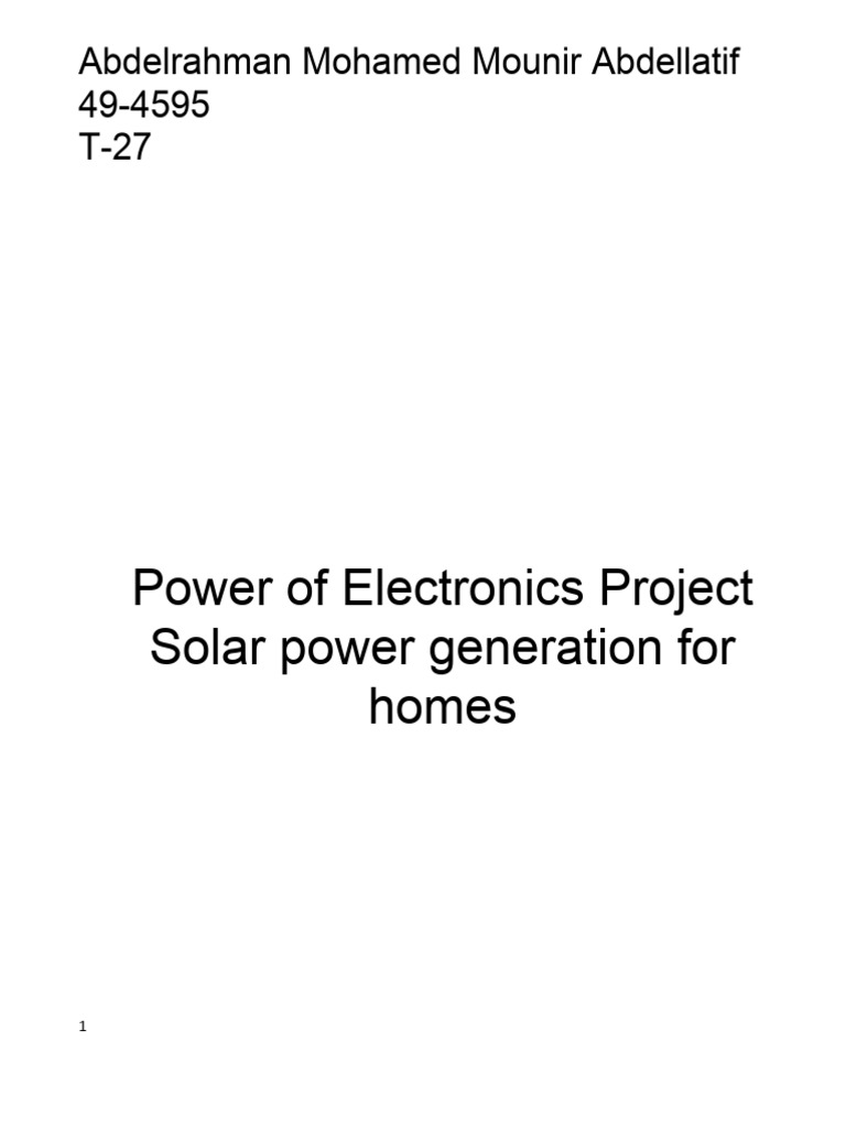 Abdelrahman Mohamed Mounir Abdellatif | PDF | Solar Power | Photovoltaics