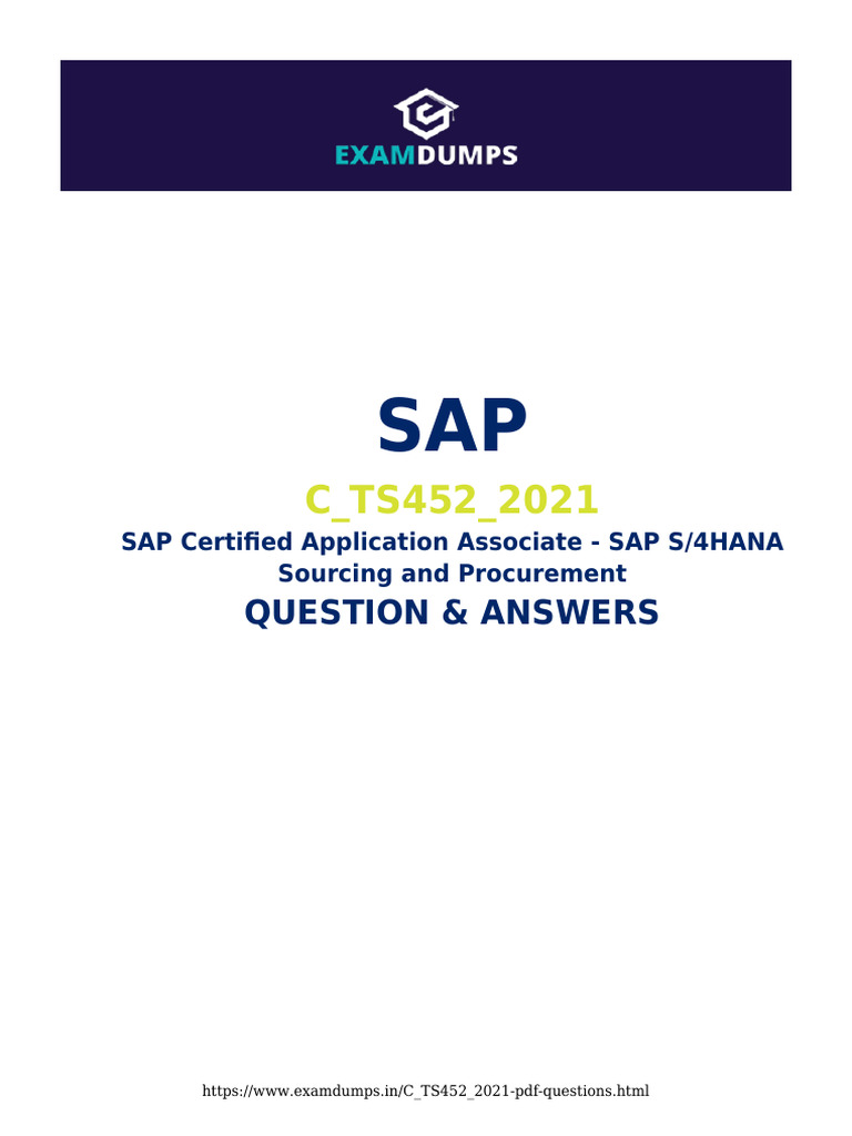 Question & Answers: SAP Certified Application Associate - SAP S/4HANA Sourcing and Procurement ...