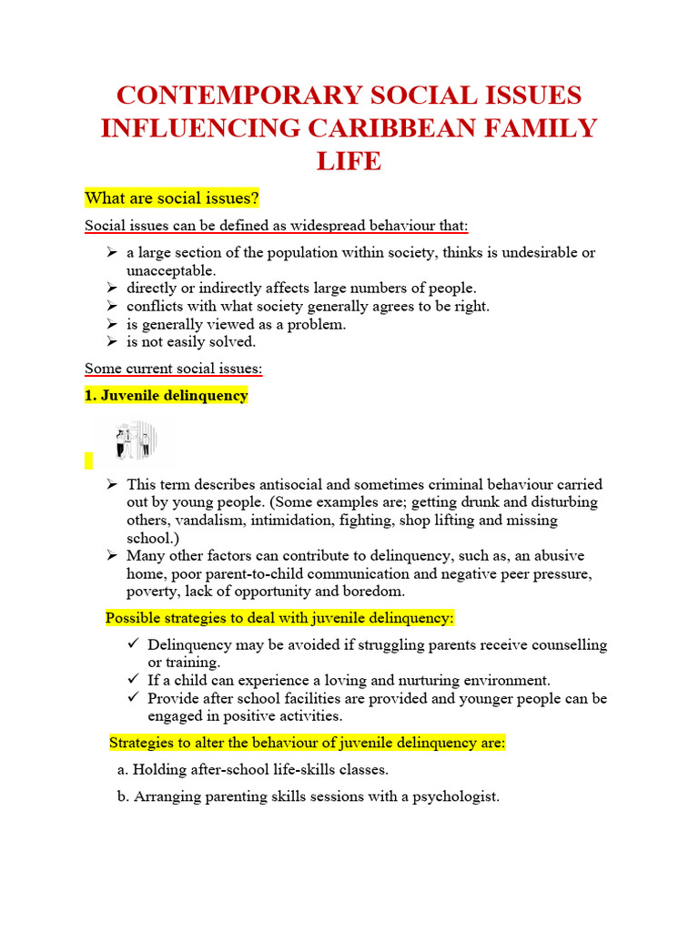 Caribbean Family Social Issues | PDF | Sexually Transmitted Infection ...