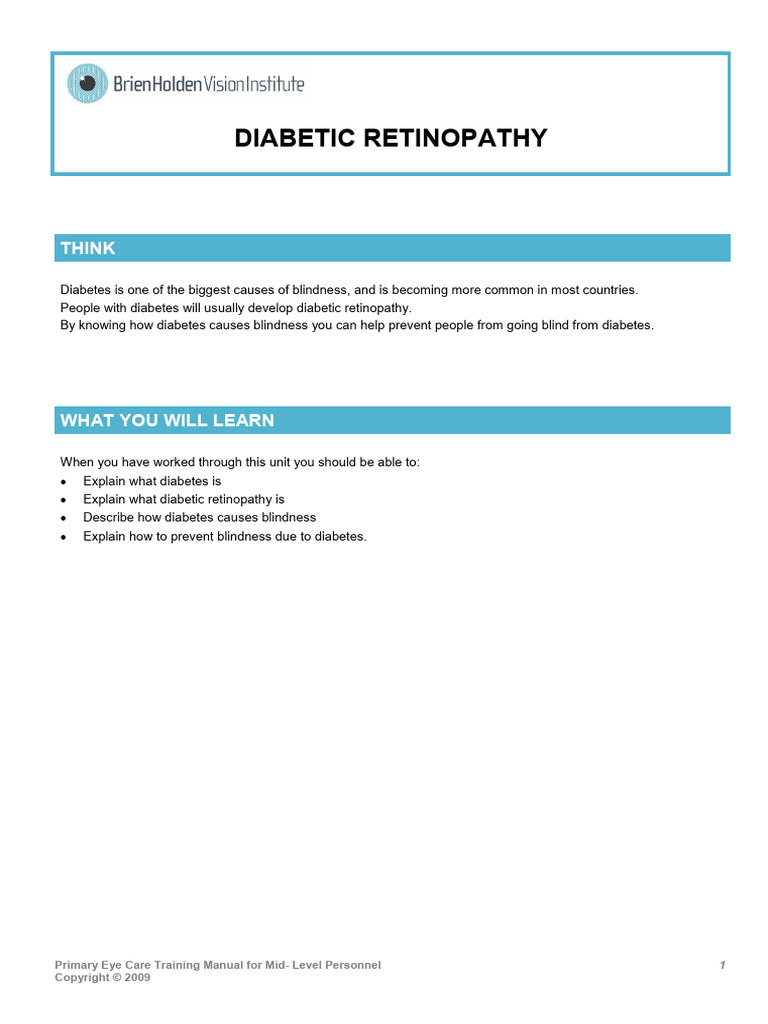 Diabetic Retinopathy | PDF | Diabetes | Visual Impairment
