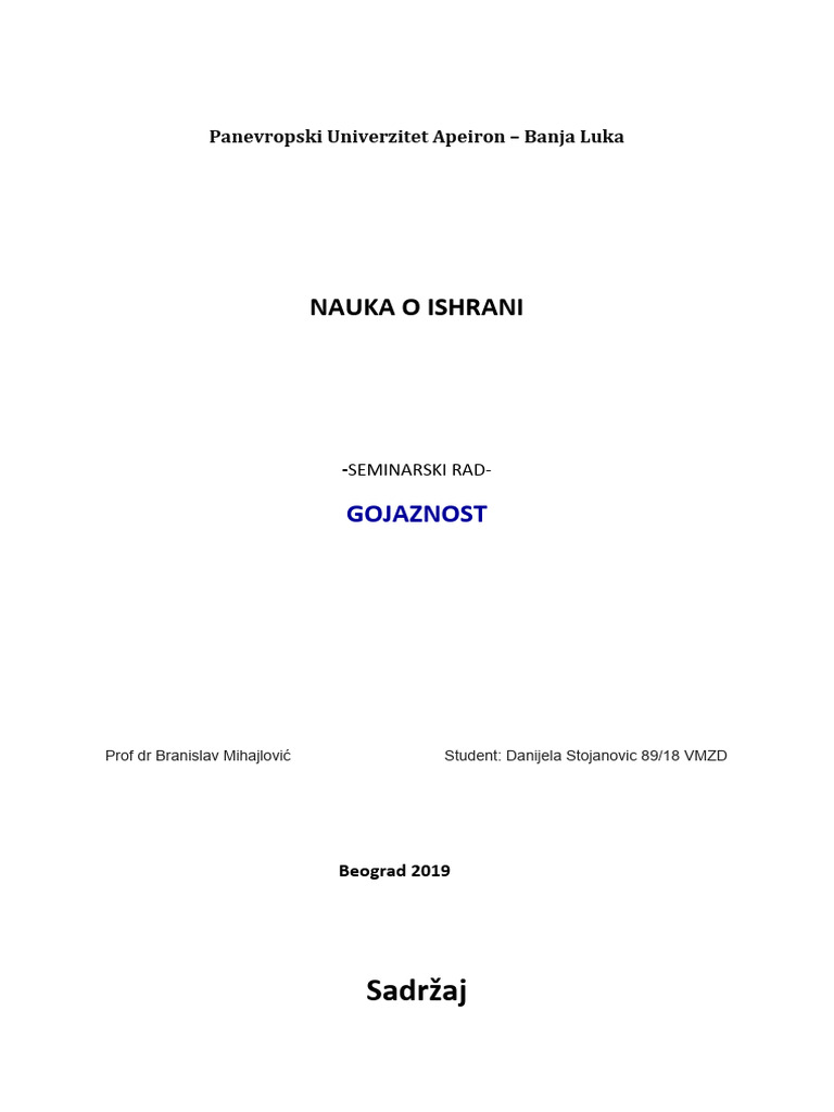 Gojaznost | PDF