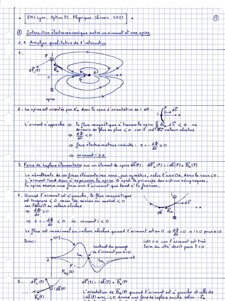 2021 École Normale Supérieure de Lyon Physique Chimie L PC Corrige | PDF