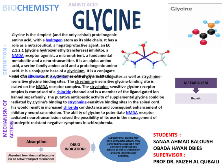 Glycine Poster | PDF | Glycine | Biochemistry