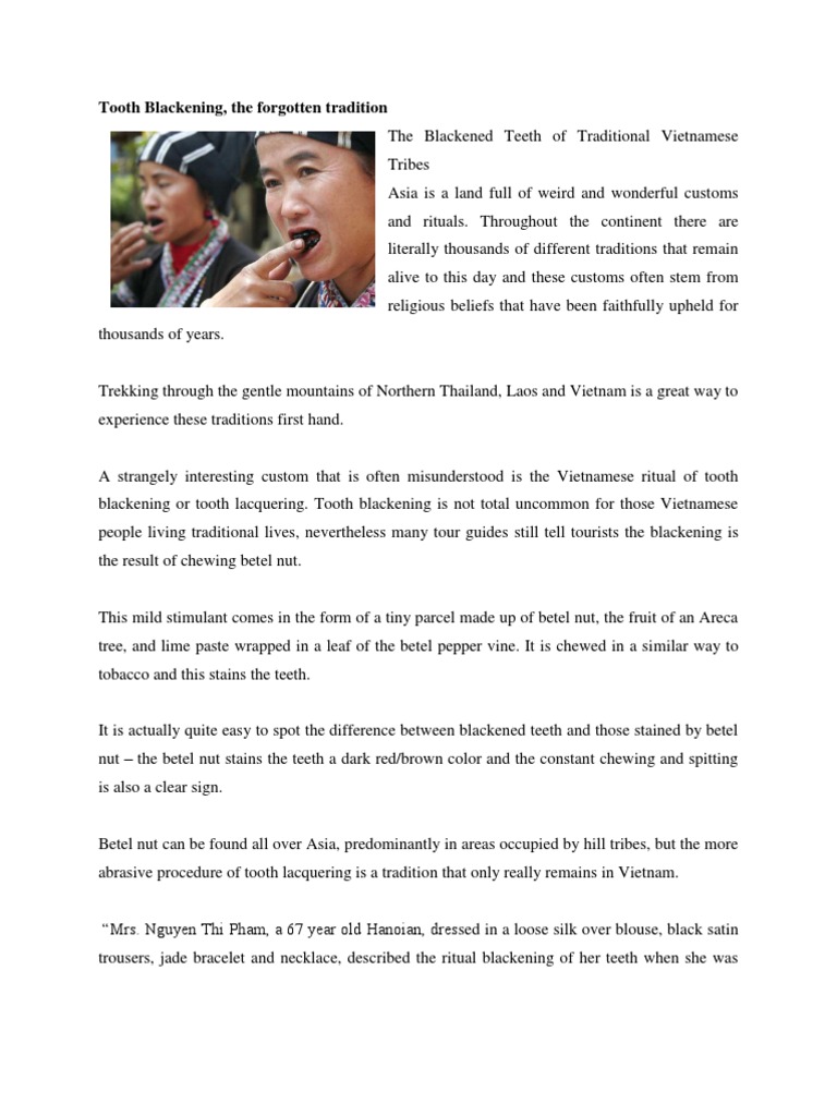 Vietnamese Tooth Blackening Tradition | PDF | Nature