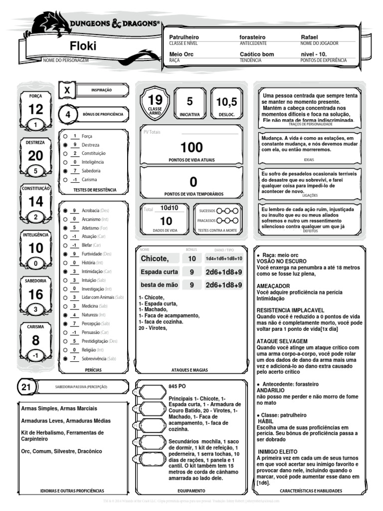 DND 5e Floki 10 | PDF | Vida