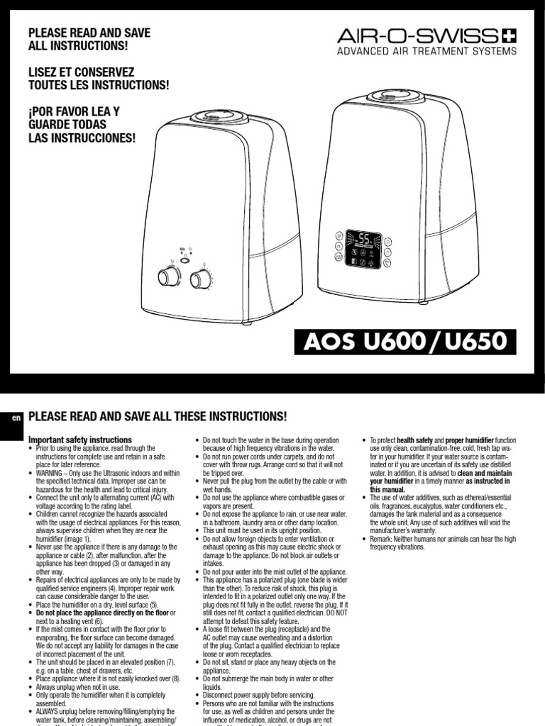 Zvlhčovač Boneco - User Guide | PDF