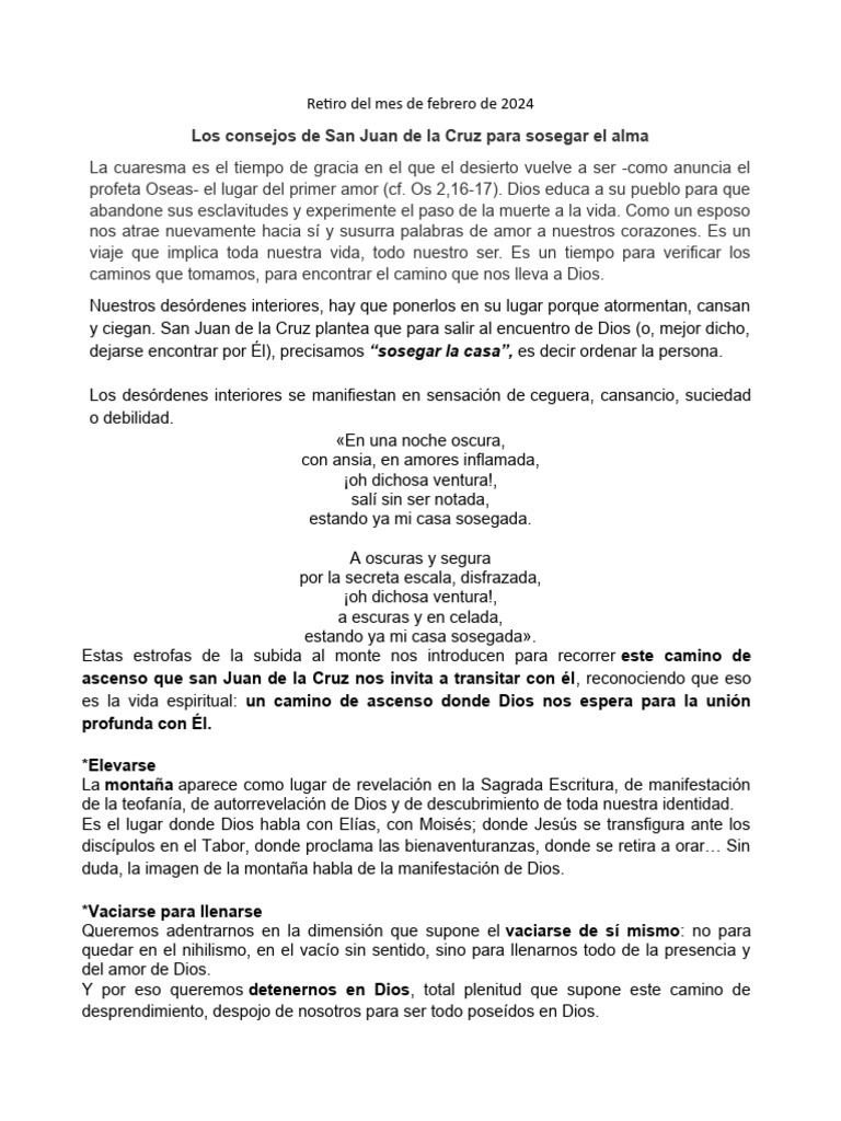 Sosegar el Alma: Guía Espiritual | PDF | Juan de la cruz | Amor