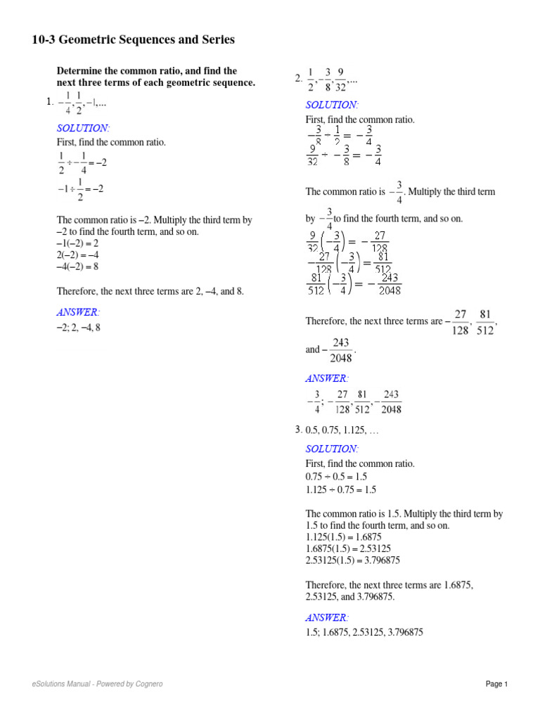 10-3 Geometric Sequences and Series-3 | PDF | Depreciation | Revenue