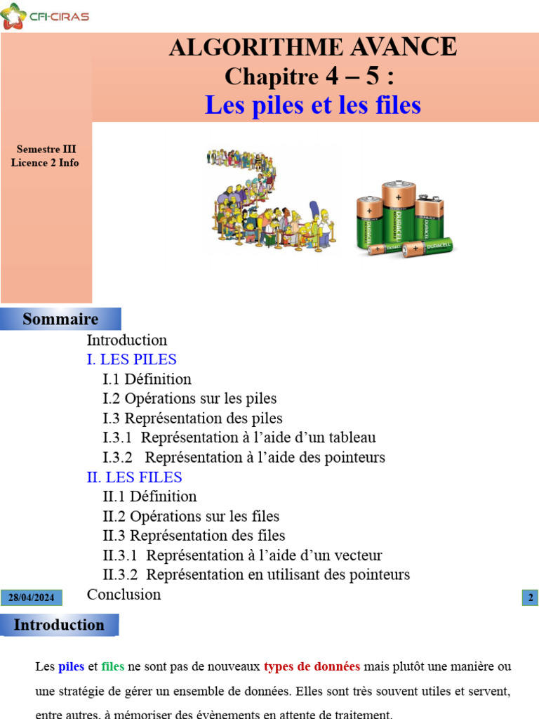 4-5 - Les Piles Et Les Files | Télécharger gratuitement PDF | Pointeur ...