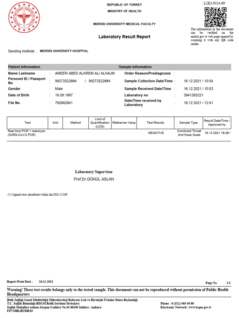 Covid Ana. Example | PDF