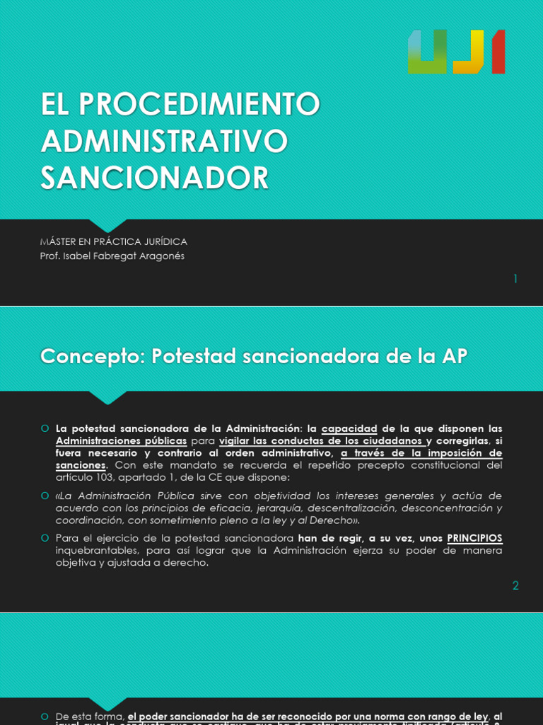 El Procedimiento Administrativo Sancionador | PDF | Debido al proceso | Castigos