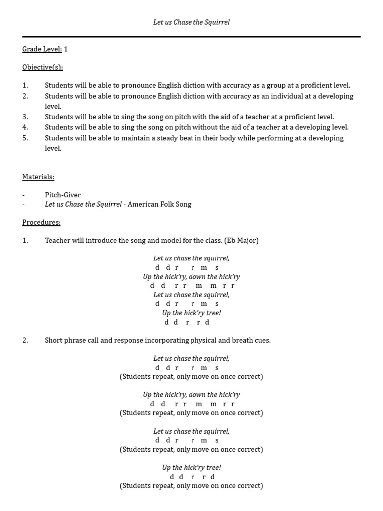 Elementary School Vocal Lesson | PDF | Behavior Modification | Learning