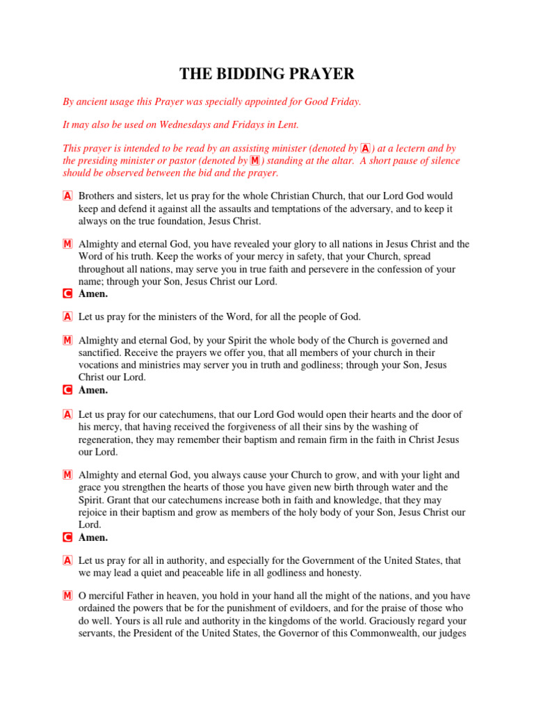 Bidding Prayer5 | PDF | Lord's Prayer | Jesus