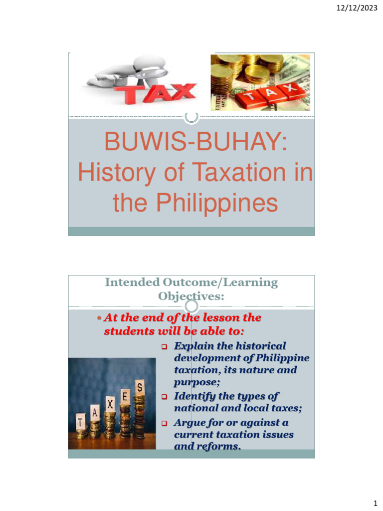 History and Principles of Philippine Taxation | PDF | Taxes ...